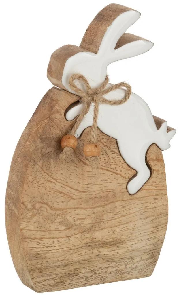 Dřevěná velikonoční dekorace Vajíčko se zajíčkem - 16*2,5*10 cm