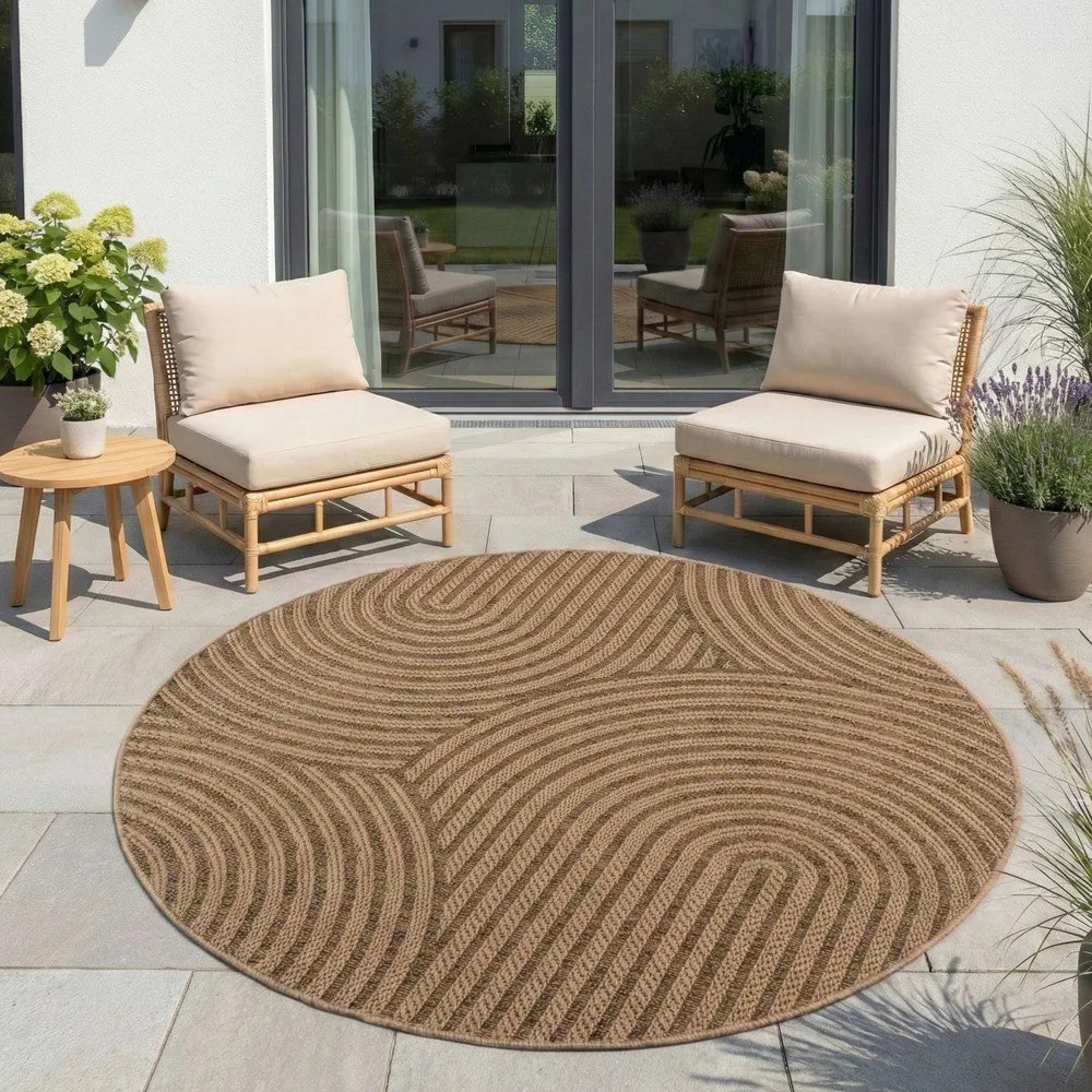 Kulatý vnitřní a venkovní koberec ø 200 cm Timber 1401 – Ayyildiz Carpets