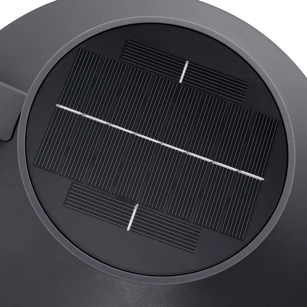Antracitové fasádní solární LED svítidlo Justina s pohybovým čidlem 5W  - Nordlux