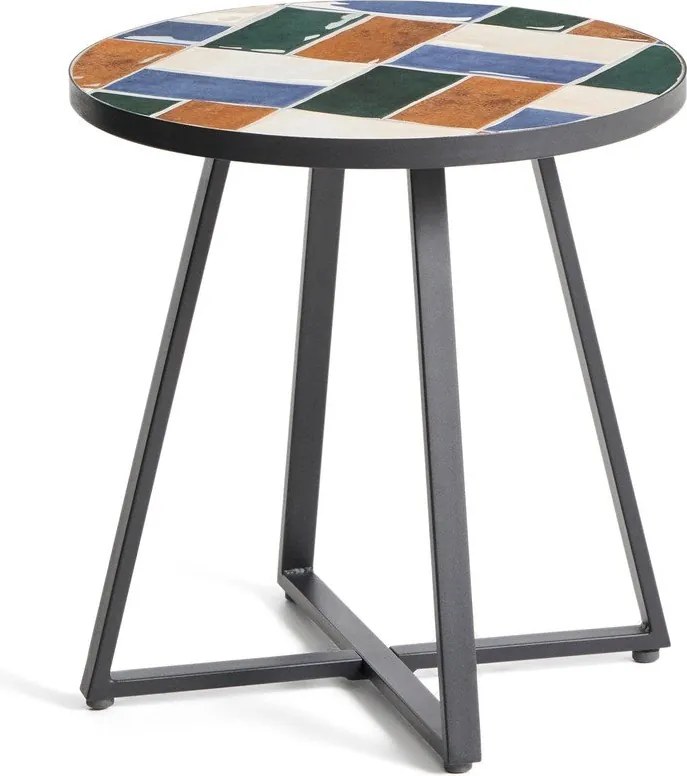 Kulatý zahradní stolek s keramickou deskou ø 45 cm Tella – Kave Home