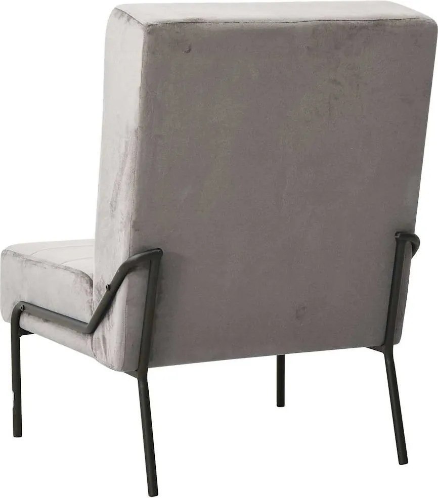 Relaxační židle 65 x 79 x 87 cm světle šedá samet 325770