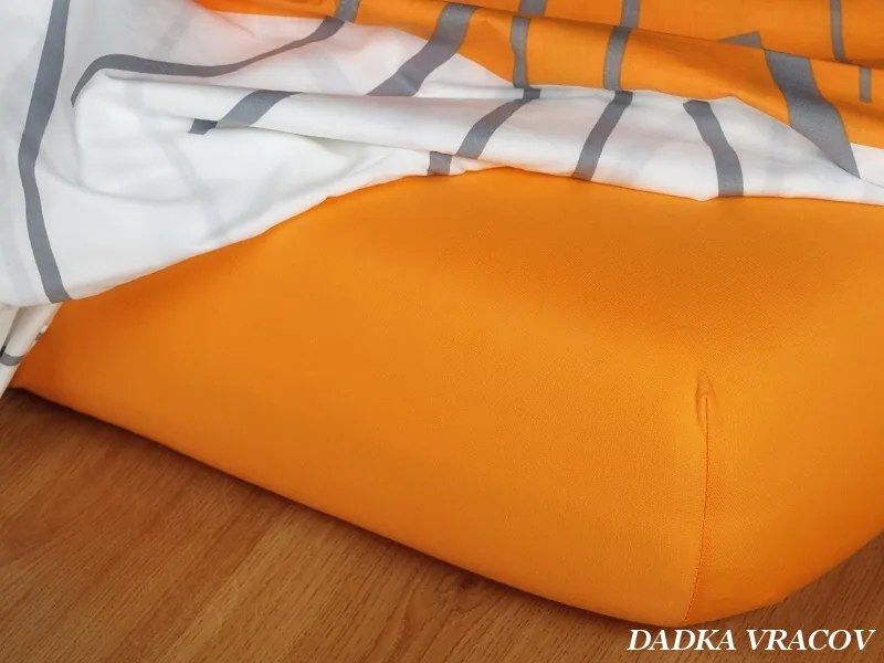 Prostěradlo Dadka jersey oranžové 90 x 200 cm