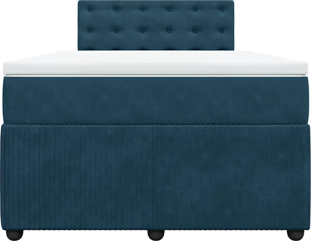 Box spring postel s matrací modrá 120 x 190 cm samet 3290002
