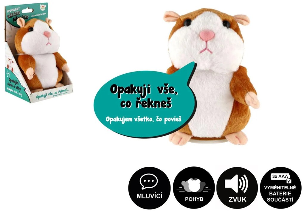 Interaktivní hračka teddies křeček mireček opakující věty