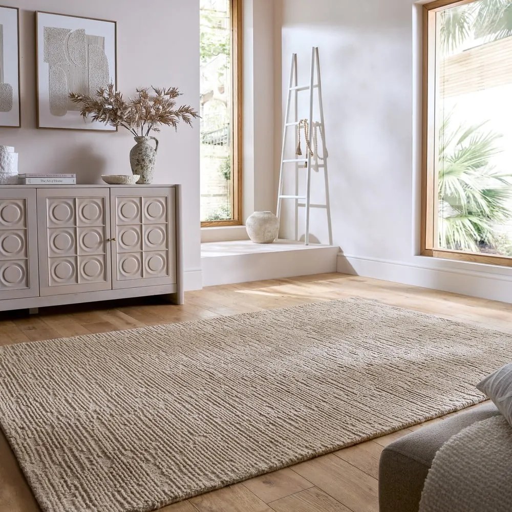 Béžový ručně tkaný vlněný koberec 200x290 cm Harris Boucle – Flair Rugs