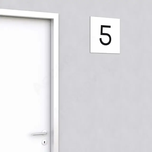 ACCEPT Označení podlaží - číslo "5" - stříbrná tabulka - černý popis