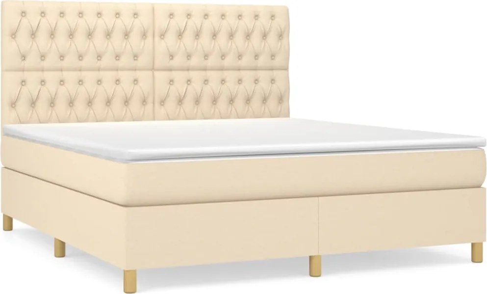 Box spring postel s matrací krémová 180x200 cm textil 3142598