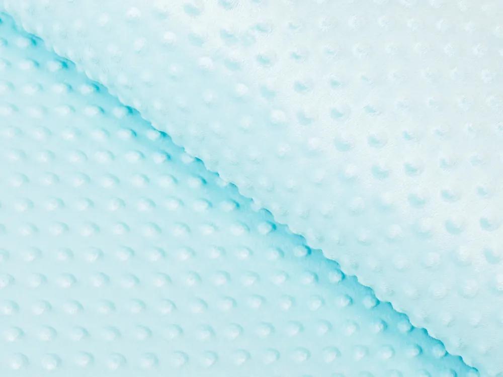 Biante Dětský povlak na polštář Minky 3D puntíky MKP-013 Ledový modrý 30 x 50 cm