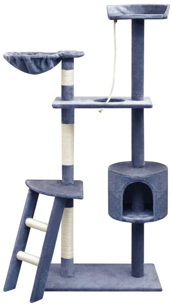 Škrabadlo pro kočky se sisalovými sloupky, 150 cm, tmavě modrá 170489