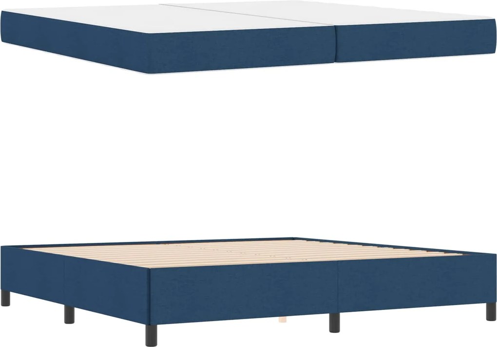 Postel s boxspringem Modrá 200 x 200 cm textil 3398891
