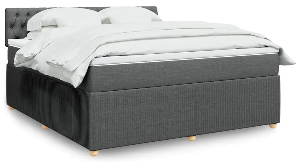 Box spring postel s matrací tmavě šedá 180x200 cm textil 3287543