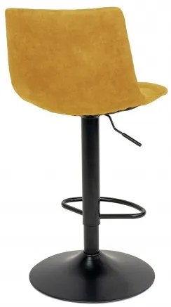 Barová židle MIDDELFART žlutý samet, černá podnož House Nordic 1001303
