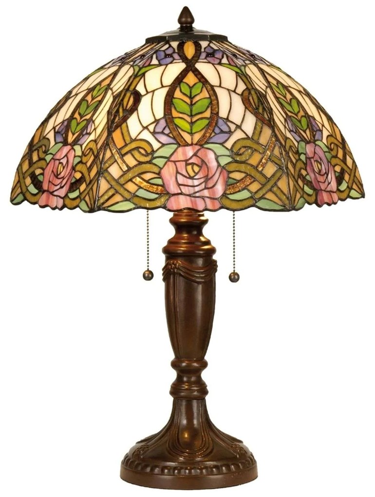 Rajská stolní lampa Eden v Tiffany stylu