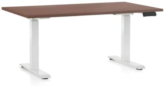 Výškově nastavitelný stůl OfficeTech C, 140 x 80 cm - bílá podnož Barva: Černá