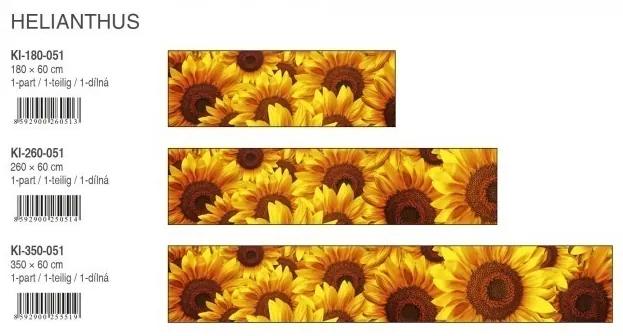 DIMEX | Fototapeta do kuchyně Slunečnice KI-350-051 | 350 x 60 cm | žlutá, hnědá