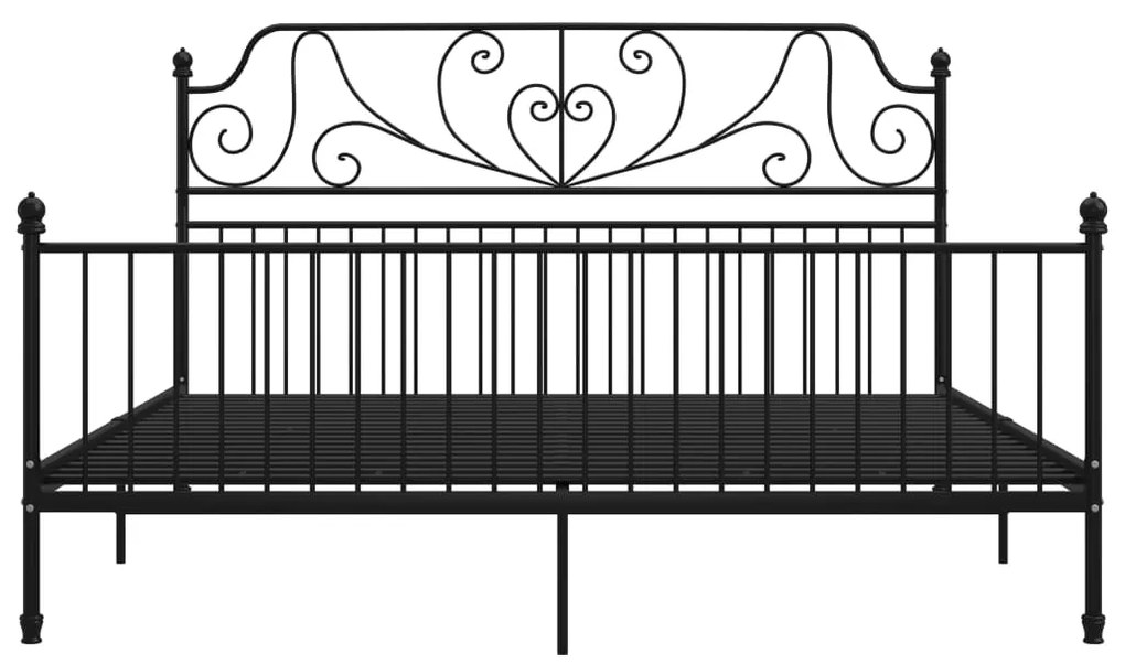 vidaXL Marketos Rám postele černý kov 200 x 200 cm