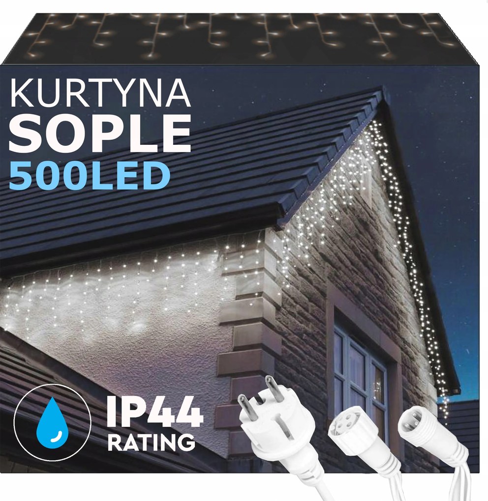 Sople 500LED Venkovní Osvětlení IP44 Stálé Světlo Závěs Světelná Girlanda