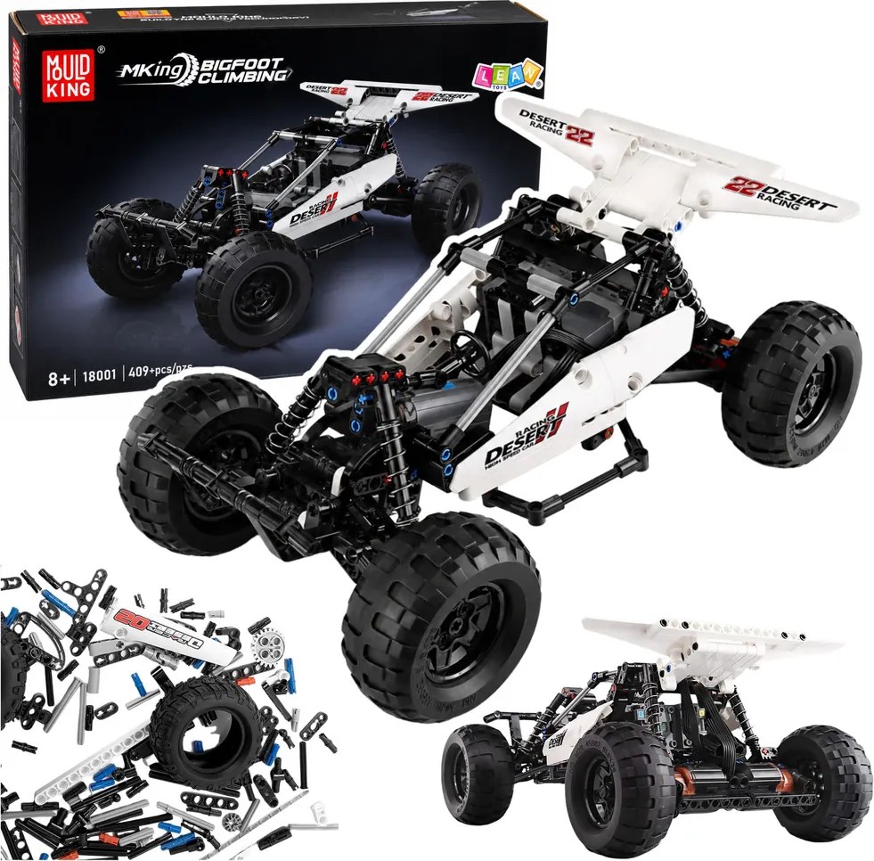 LEAN Toys Stavebnicové kostky – terénní auto s dálkovým ovládáním RC 4x4 Off Road, 409 dílů