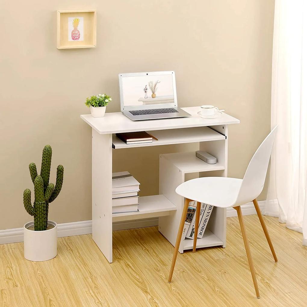 VASAGLE PC stolek bílý 80 x 45 cm | BIANO