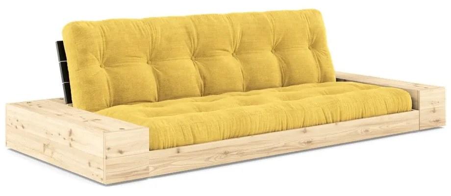 Žlutá manšestrová rozkládací pohovka 244 cm Base – Karup Design