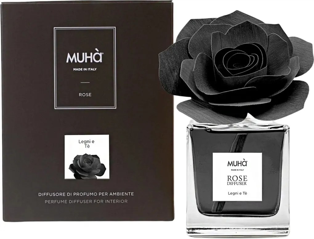 Muhà Rose difuzér s dřevěnou růží Legni e Tè Objem: 200 ml