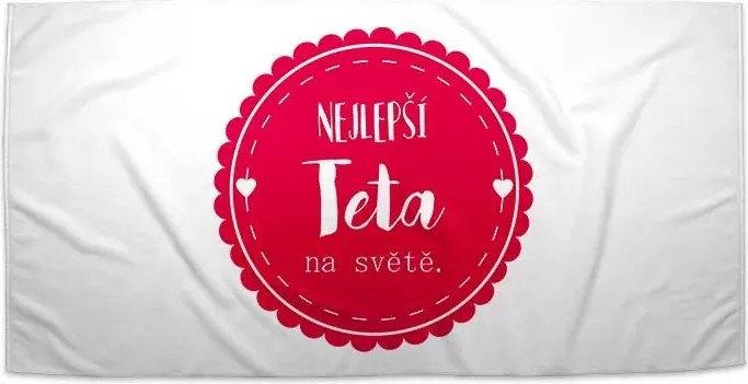 Sablio Ručník Nejlepší teta na světě - 50x100 cm
