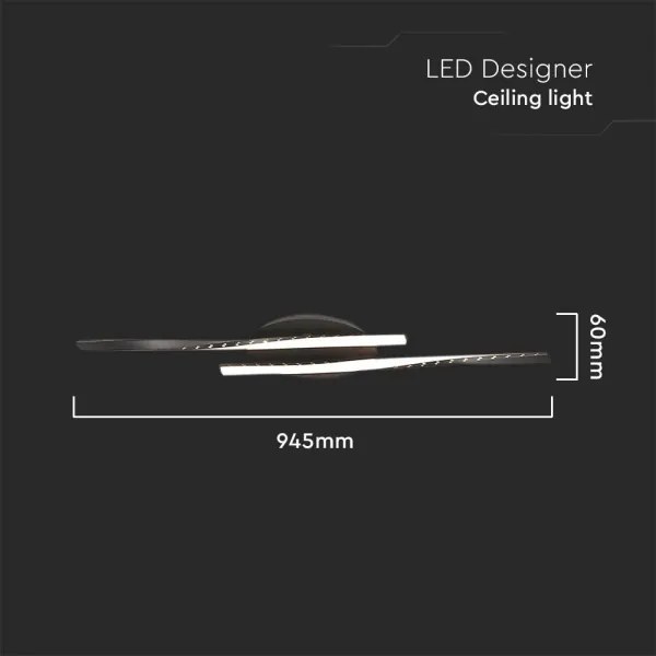 LED Stropní svítidlo LED/12W/230V 3000K 94,5 cm černá