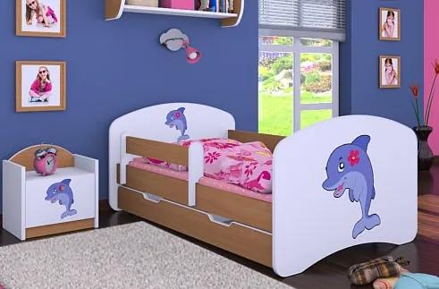 Svět pokojů Dětská postel Kevin - delfín + matrace zdarma Barva: Bílá, Úložný prostor: ANO (+800 Kč), Rozměr: 140x70 cm