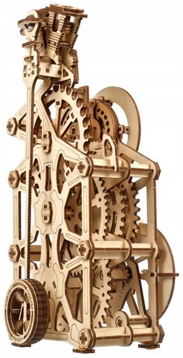 Ugears 3D dřevěné mechanické puzzle –  Hodiny motoru (265 dílků)