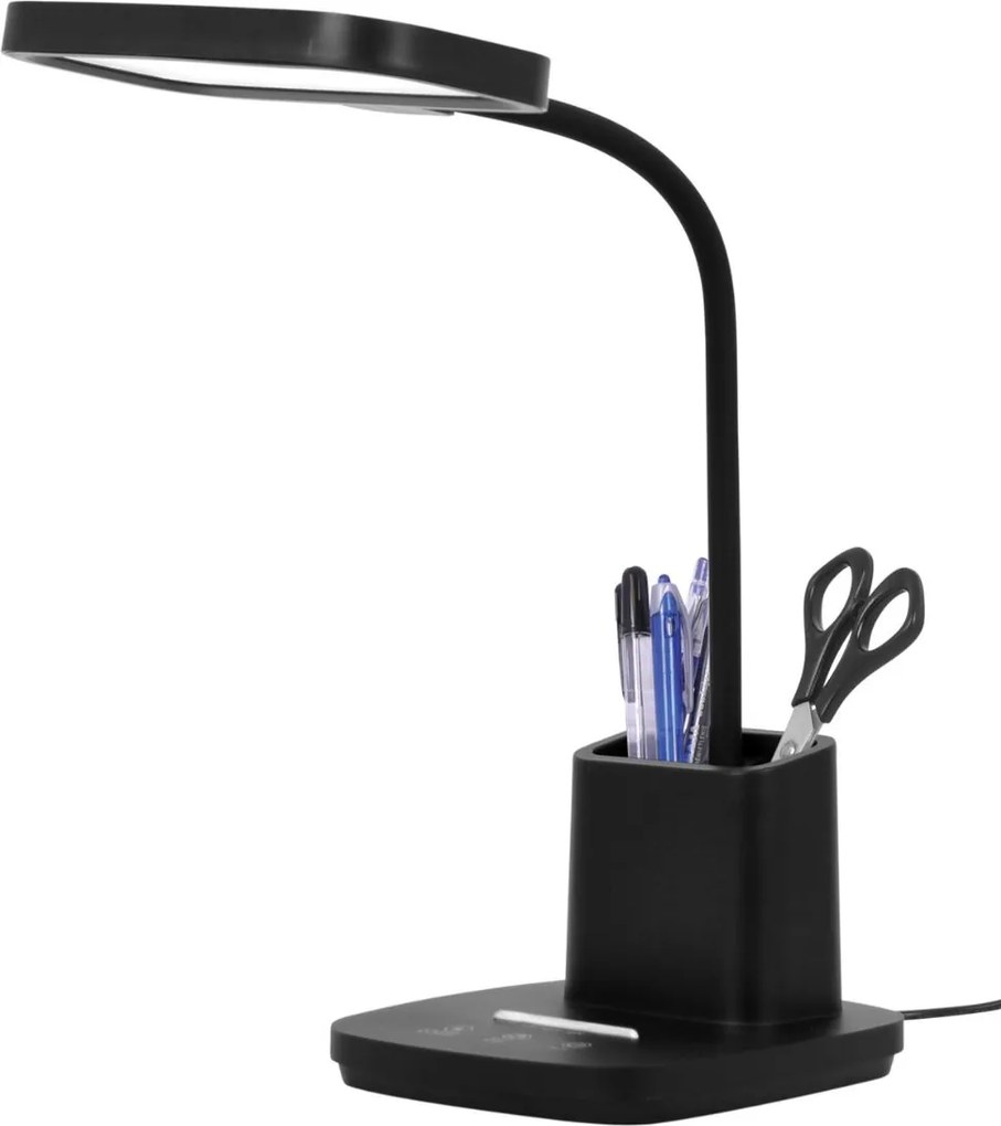 Stolní LED lampička s organizérem TOLA černá K-BL1301