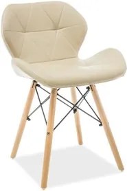 Židle MATIAS buk/cappuccino eko-kůže