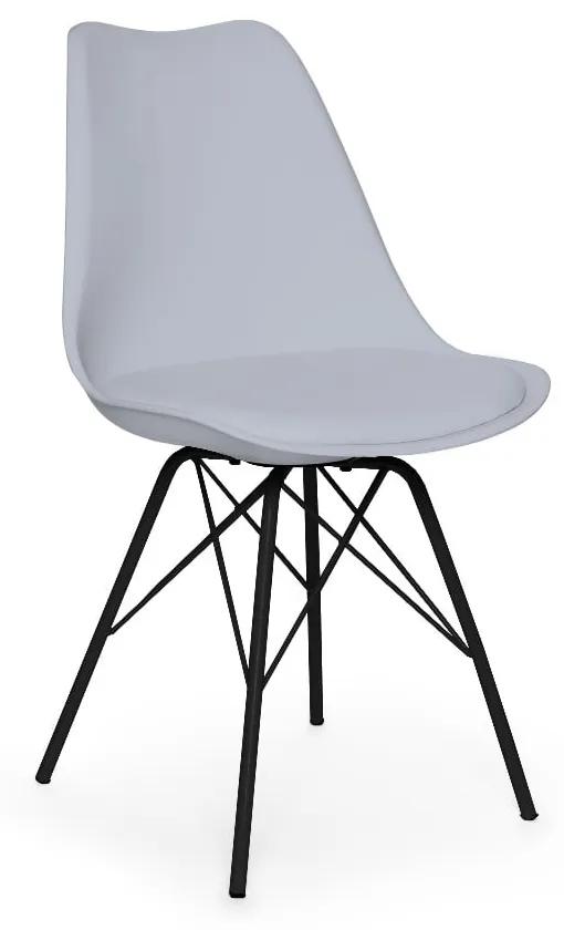 Šedá židle s černým podnožím z kovu loomi.design Eco