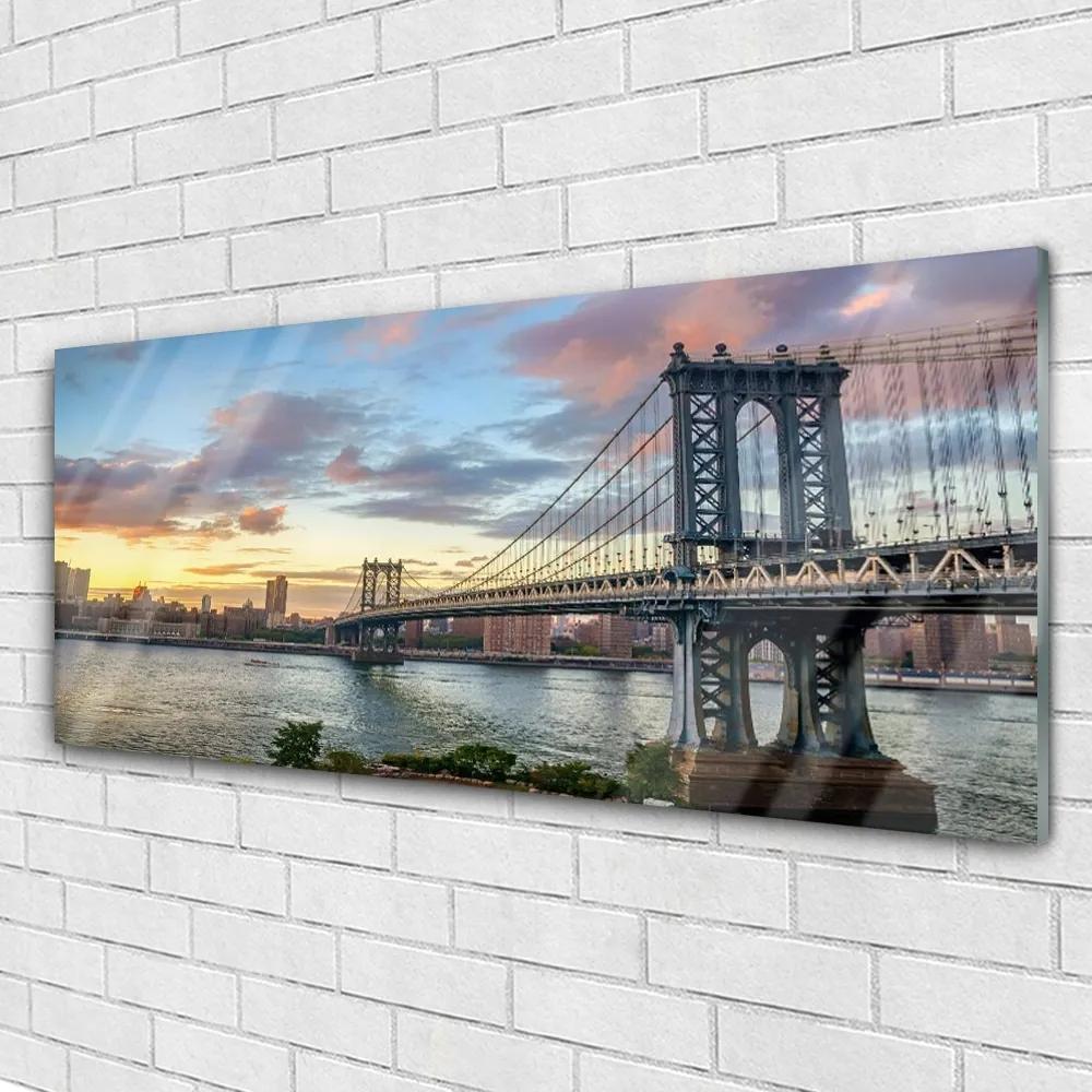 akrylový obraz Most Město Architektura 125x50 cm