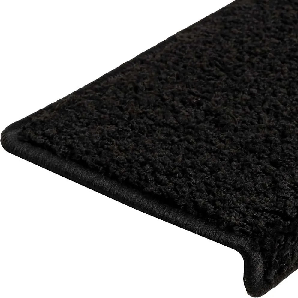 Schodové rohože 20 ks 65 x 21 x 4 cm černé s obdélníkovým okrajem 3365852
