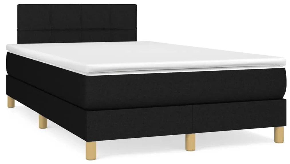 Box spring postel s matrací a LED černá 120x190 cm textil 3270090