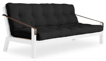sofa POETRY by Karup - 100*200 cm white (bílá) + futon dark grey 734