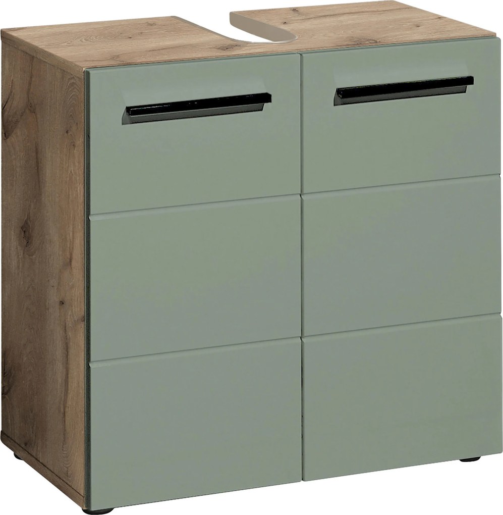 XXXLutz SKŘÍŇKA POD UMYVADLO, zelená, barvy dubu, 60/62/31 cm Xora - Koupelnové série - 001279019206