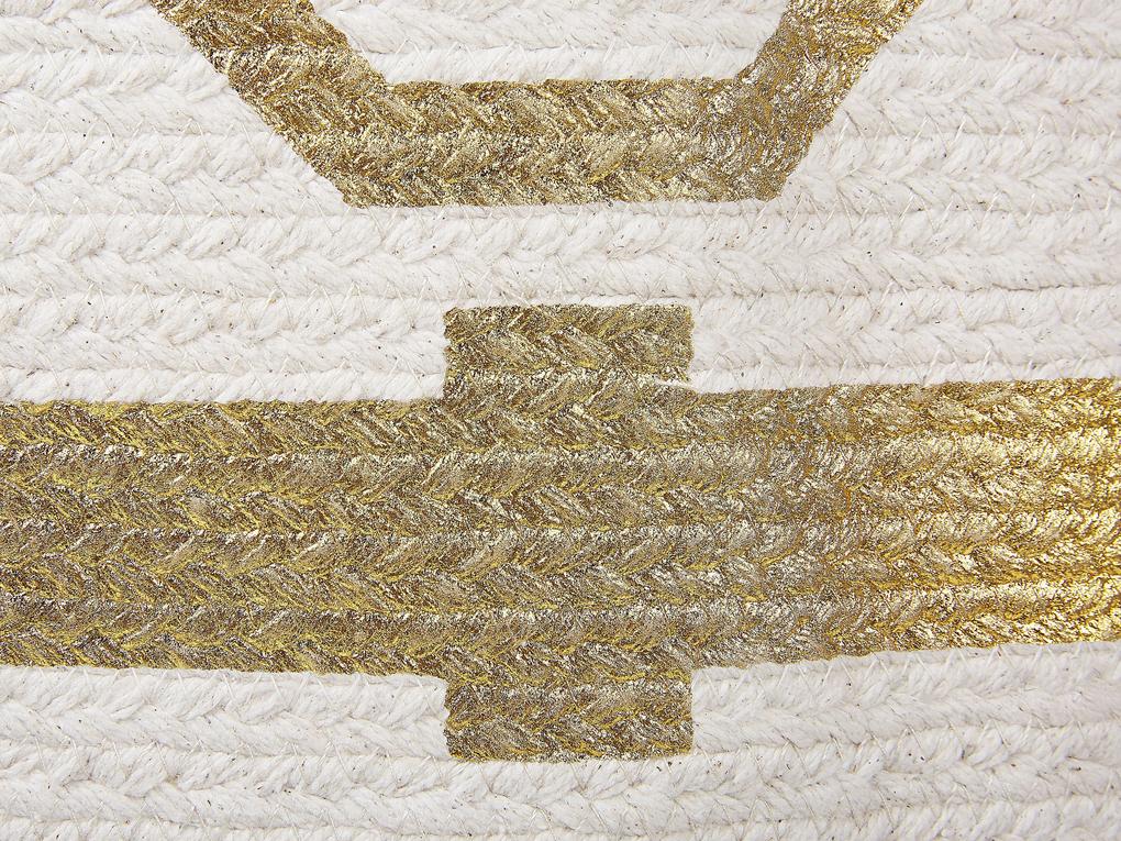 Textilní koš v krémové a zlaté barvě HANWELLA Beliani