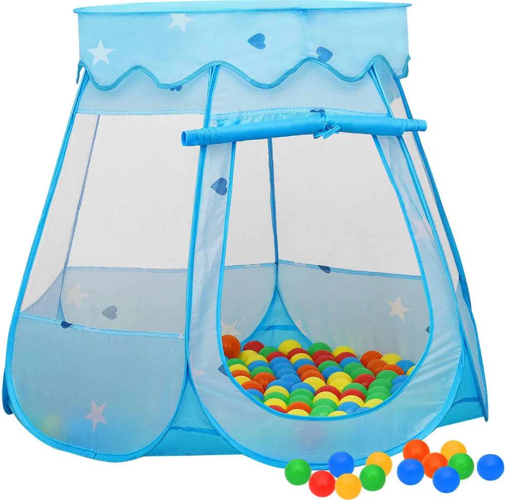 vidaXL Dětský stan na hraní s 250 míčky modrý 102 x 102 x 82 cm [3107722] Barva: Vícebarevné 1
