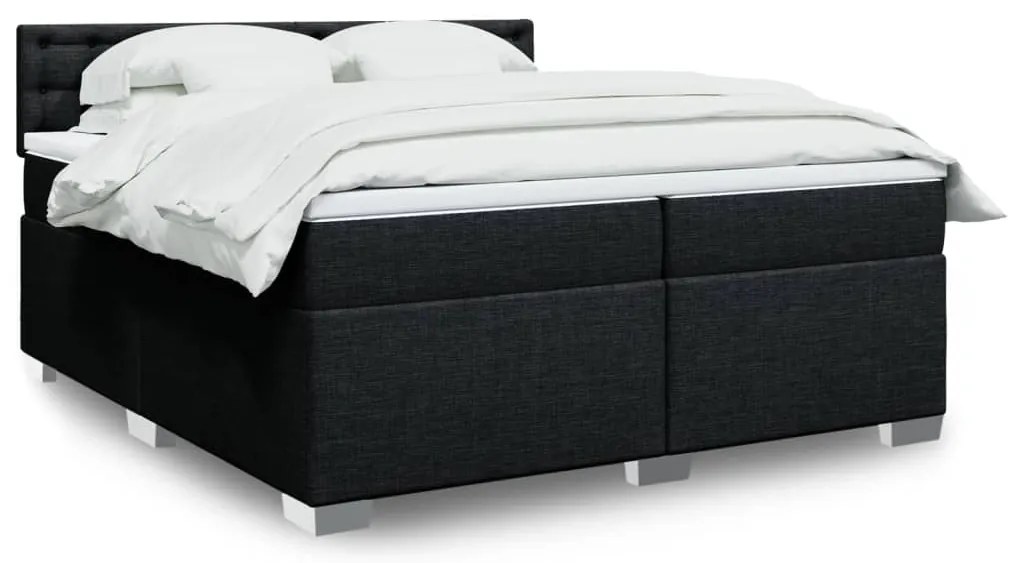 Box spring postel s matrací černá 200x200 cm textil 3288311