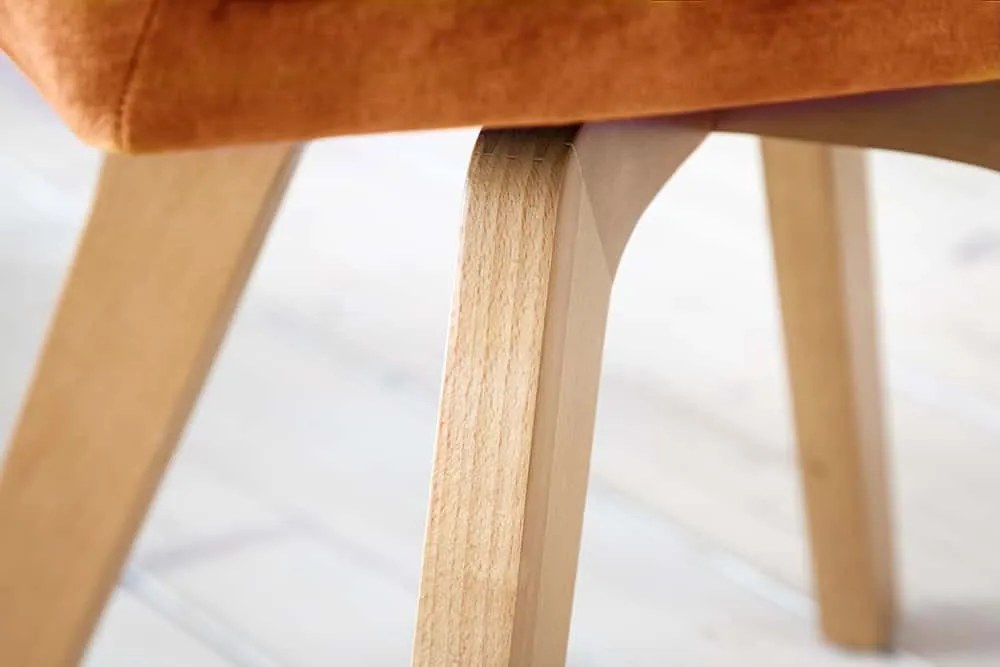Designová otočná židle Gaura tmavě - hořčicový samet