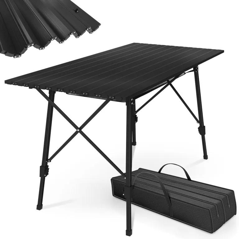 MIADOMODO Skládací kempingový stůl, 90 x 45 x 53 cm, černá