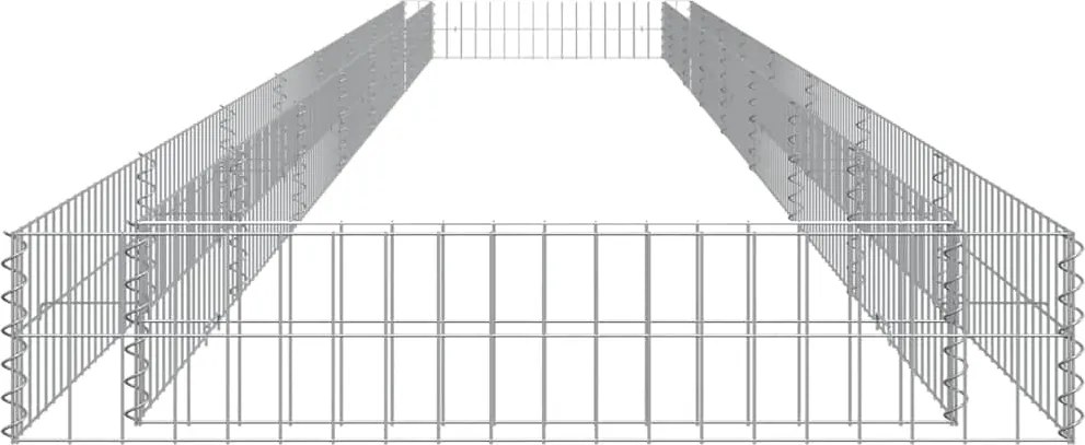 Gabionový vyvýšený záhon pozinkovaná ocel 800 x 100 x 20 cm 151317