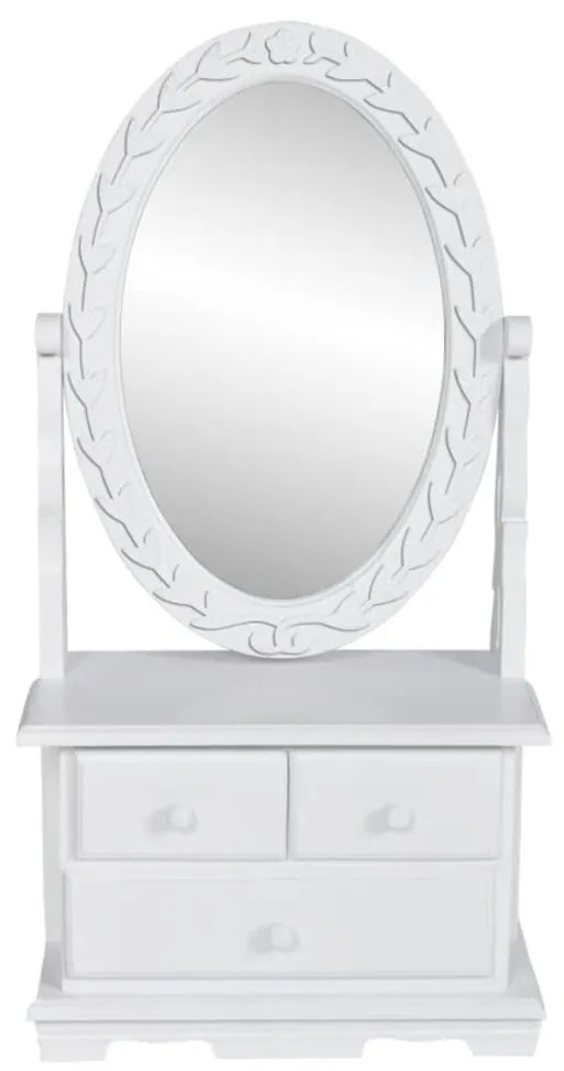 60627 vidaXL Toaletní stolek s oválným sklopným zrcadlem MDF