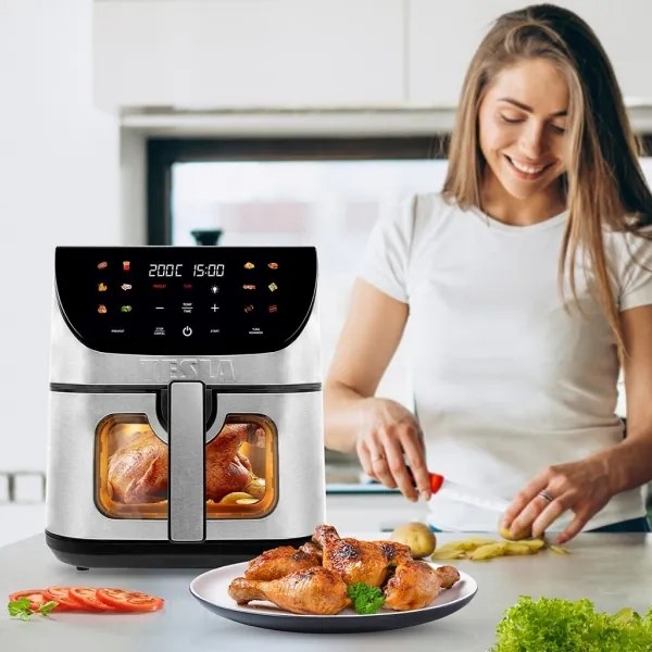 TESLA Electronics AirCook - Chytrá horkovzdušná fritéza 9 l 1700W/230V Wi-Fi