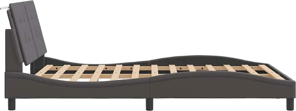 Rám postele bez matrace Zadar šedý 140x190 cm umělá kůže 3208180