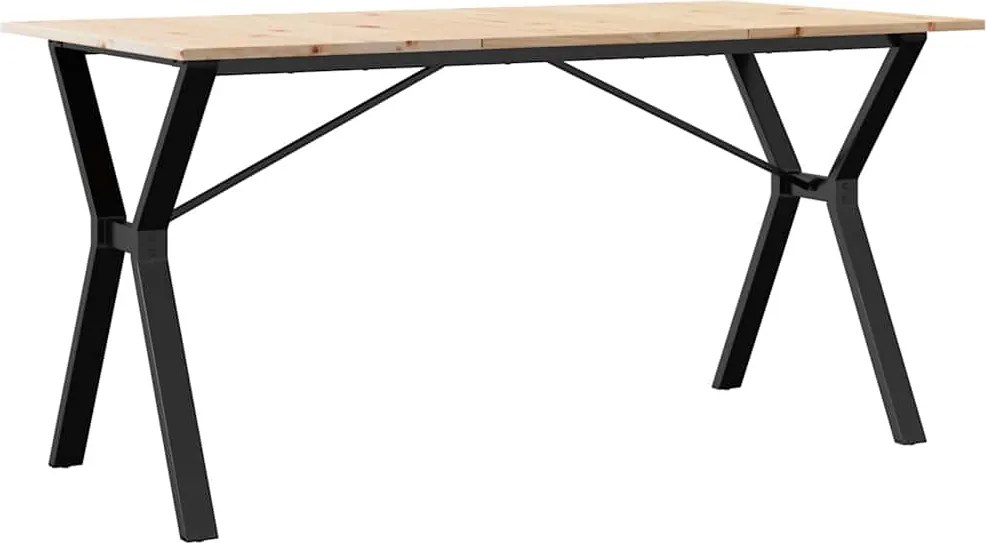 Jídelní stůl s Y rámem 140 x 80 x 75 cm borové dřevo a ocel 3282720