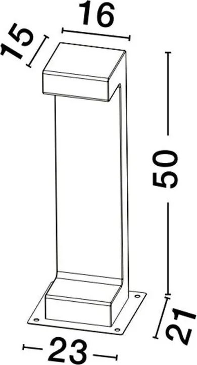 NV 9540213 Venkovní sloupkové svítidlo ARAN šedý beton skleněný difuzor LED 8W 3000K 120-230V IP65 - NOVA LUCE