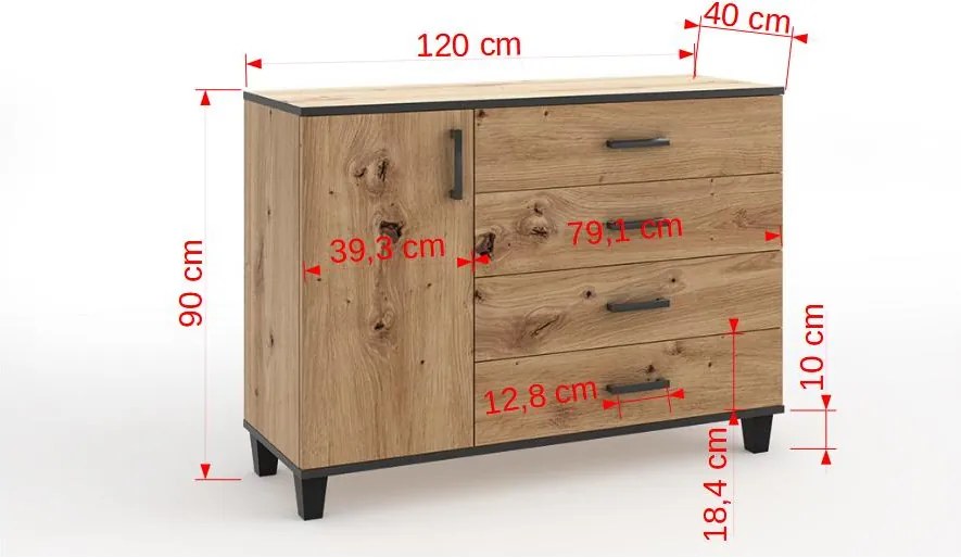 ADRK Furniture Komoda POLA 02 ADRK-CHES-POL-02-ART