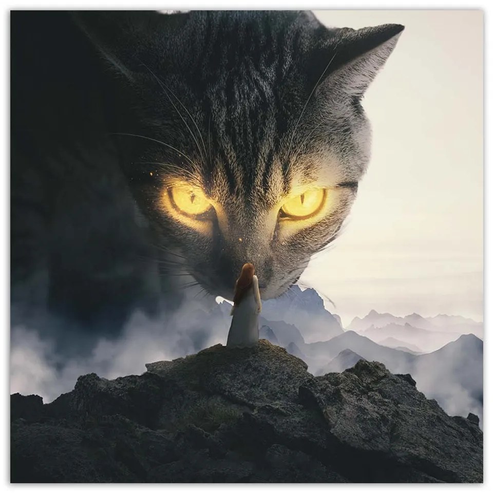 Gario Obraz na plátně Žluté kočičí oči - Zehem Chong Rozměry: 30 x 30 cm